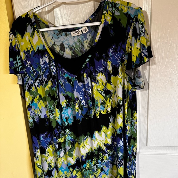 Cato | Tops | Cato Blue And Green Abstract Top | Poshmark